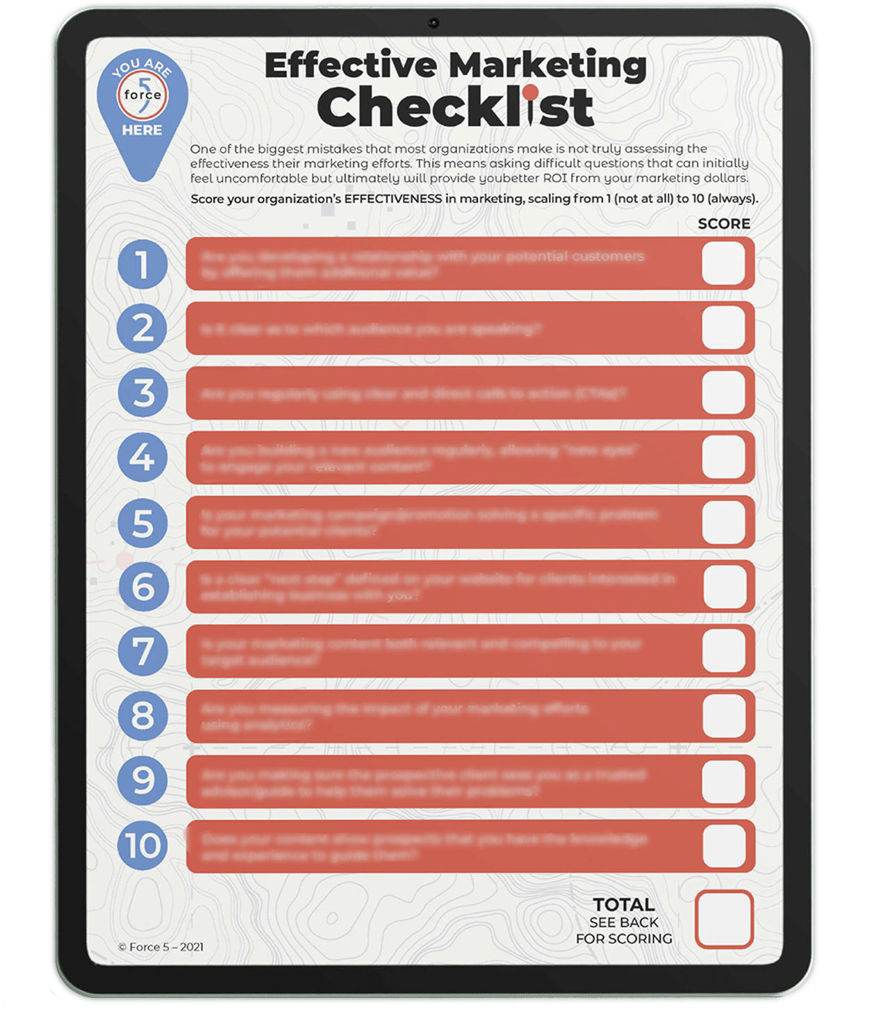 10 Point Checklist | Force 5 10 Point Checklist | Force 5